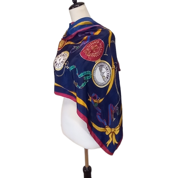 Source Unknown | Accessories | Vtg 8s Square Scarf Clocks Chains ...